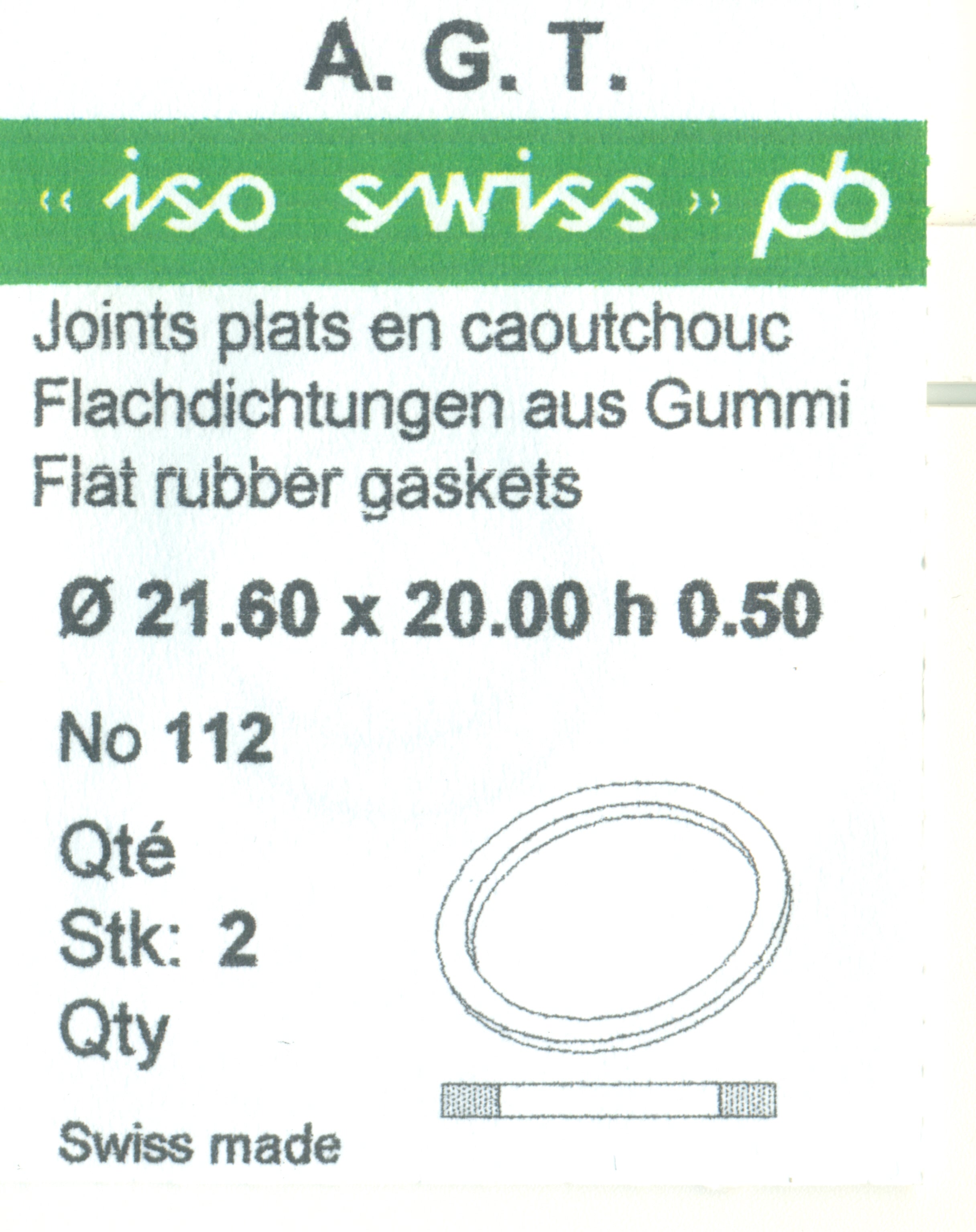 Flat Case Back Gaskets from A G Thomas (Bradford) Ltd